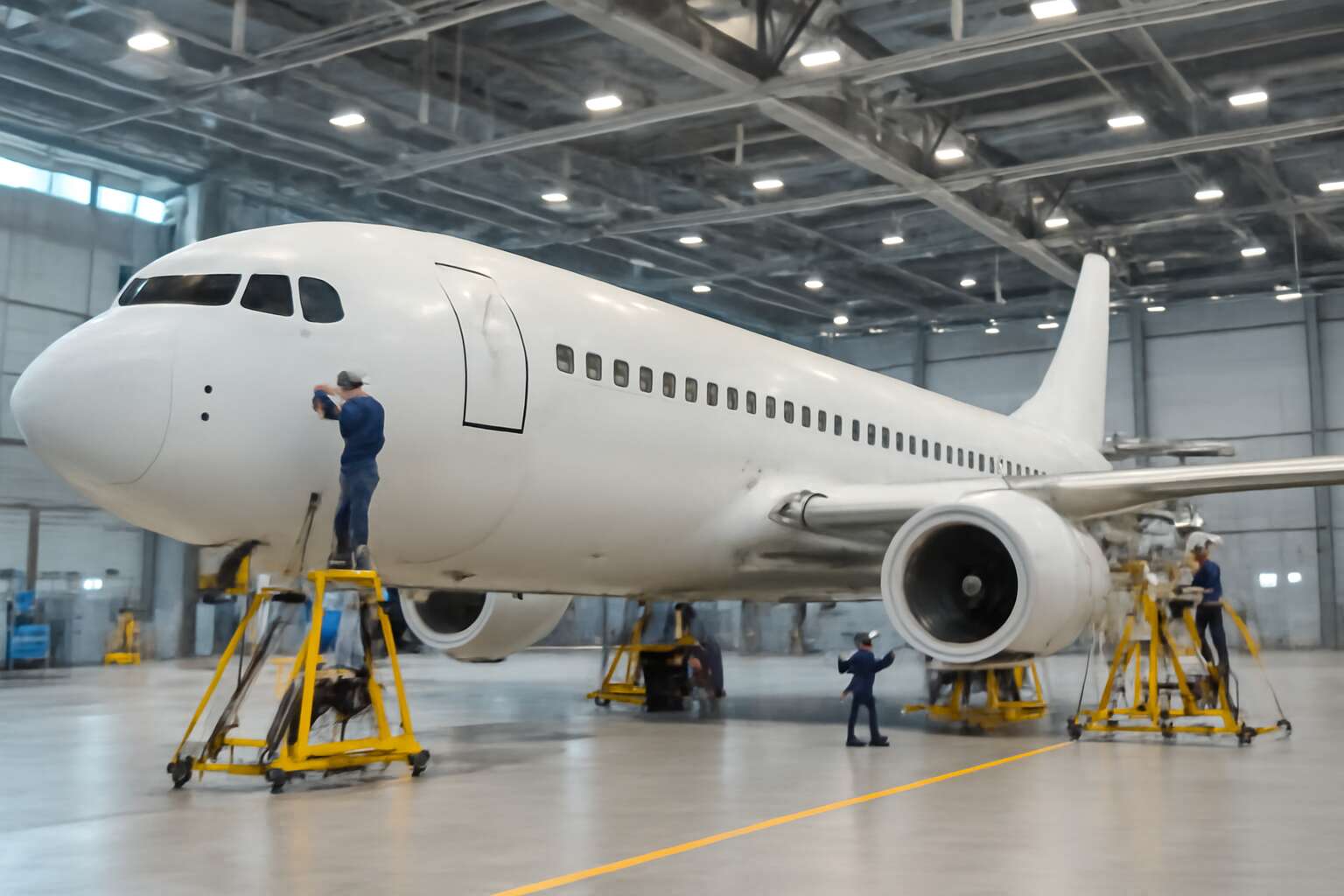 Inside the hangar: aeroplanes for repairs are kept in the heart of ...